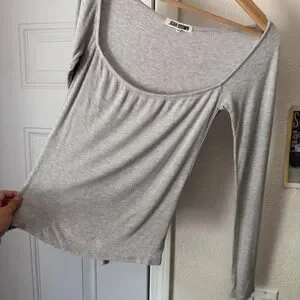 Joah Brown | Tops | Joah Brown Heather Grey Long Sleeve Rib Ribbed Knit ...